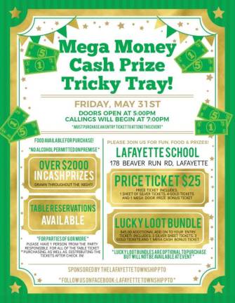 Lafayette Township School PTO tricky tray today