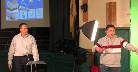 Weatherman visits Ogdensburg school